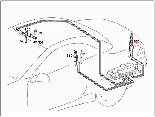 Genuine MERCEDES Trunk lid drive left with line to pump Cylinder ...