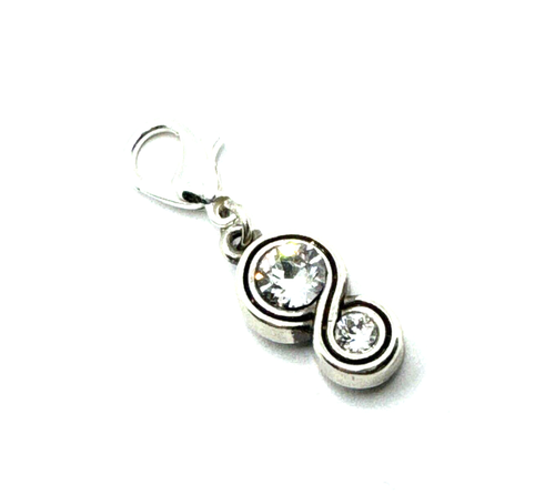 Brighton Infinity Figure Eight White Colorless Crystal Silver Custom ...