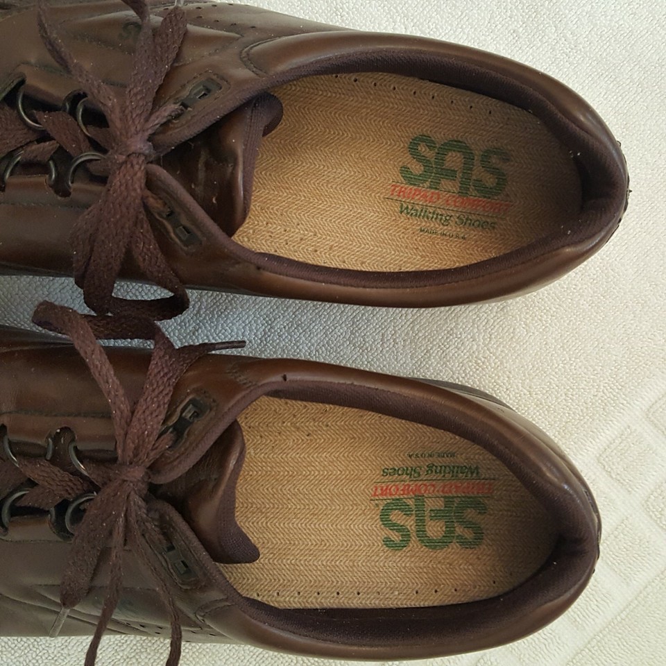 SAS TIME OUT USA Made Brown Leather Oxford Tie Shoe Mens 13.5 M | eBay