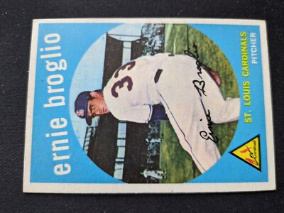 1959 Topps Baseball Card # 296 Ernie Broglio - St. Louis Cardinals RC ...