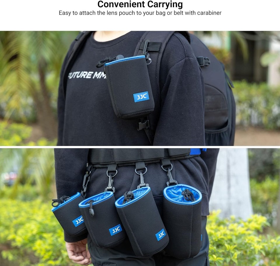 JJC Drawstring Neoprene Camera Lens Pouch Case Lens Bag For DSLR ...