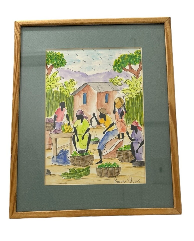 Original Watercolor Painting Pierre Henri Cityscape Jamaican Fruit ...