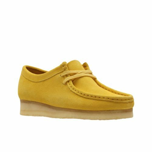D1 Clarks Originals Ladies Yellow Wallabee Suede Leather Casual Crepe ...