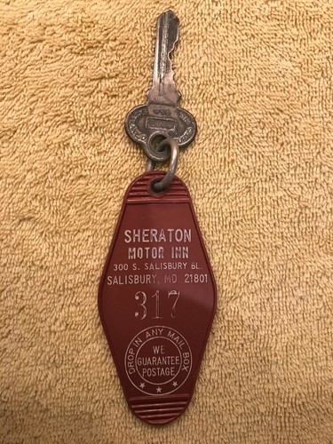 Sheraton Motor Inn Room # 317 Key Fob w/ Key from Salisbury, Maryland ...