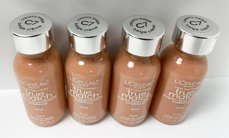 New (4) L'OREAL PARIS TRUE MATCH Super Blendable Liquid Makeup C7 ...