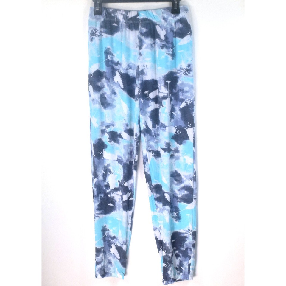 Hue Cloud Tie-Dye Cocktail Top & Pants Pajama Set Button Blue Size S ...