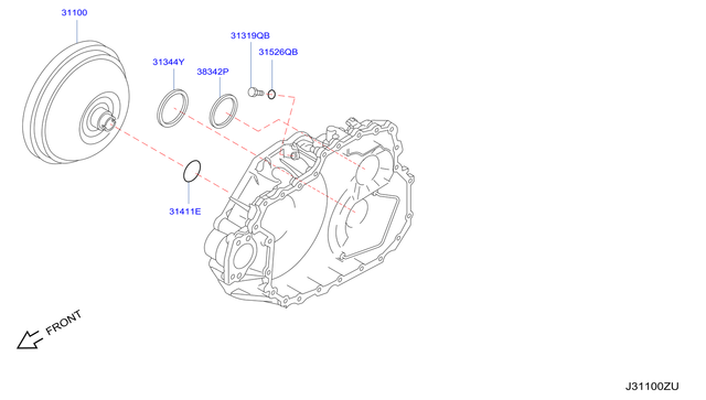 Genuine Nissan Automatic Transmission Oil Pump Seal 31375-1xf0b for ...