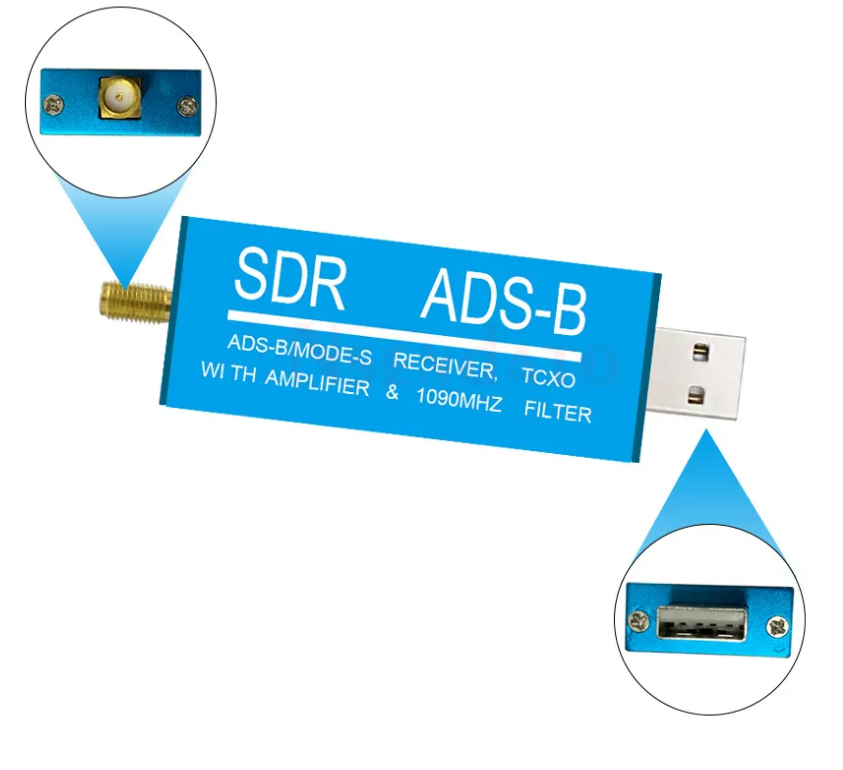 RTL2832U ADS-B Mode-S USB SDR Receiver RF Amplifier 1090MHz Bandpass ...