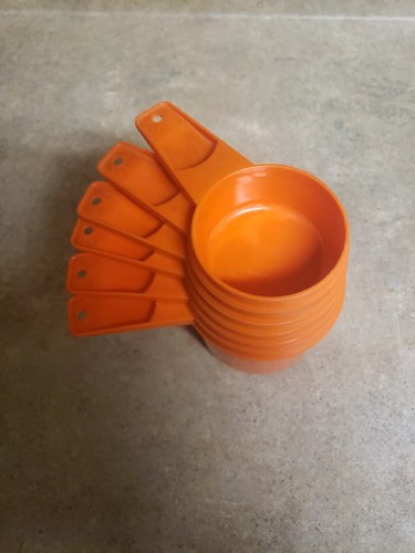 Tupperware Stacking Measuring Cups Set Of 6 Complete Harvest Orange | eBay