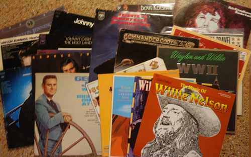 20 Album Vinyl Lot OUTLAW COUNTRY Johnny Cash Willie Nelson George ...