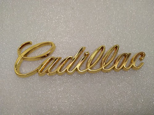 Cadillac Fleetwood Deville Brougham Script Emblem Badge Rear Quarter ...
