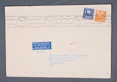 MayfairStamps Sweden 1958 Stockholm to Washington DC Air Mail Cover aaw ...