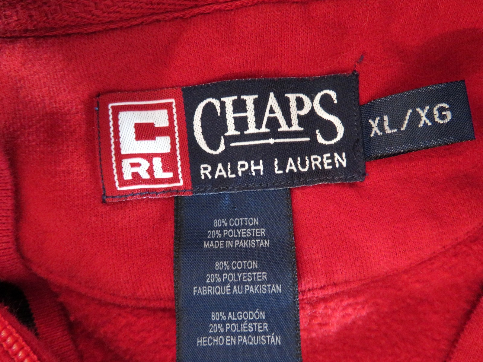Chaps Ralph Lauren Sweatshirt XL Mens Red Embroidered Quarter Zip | eBay