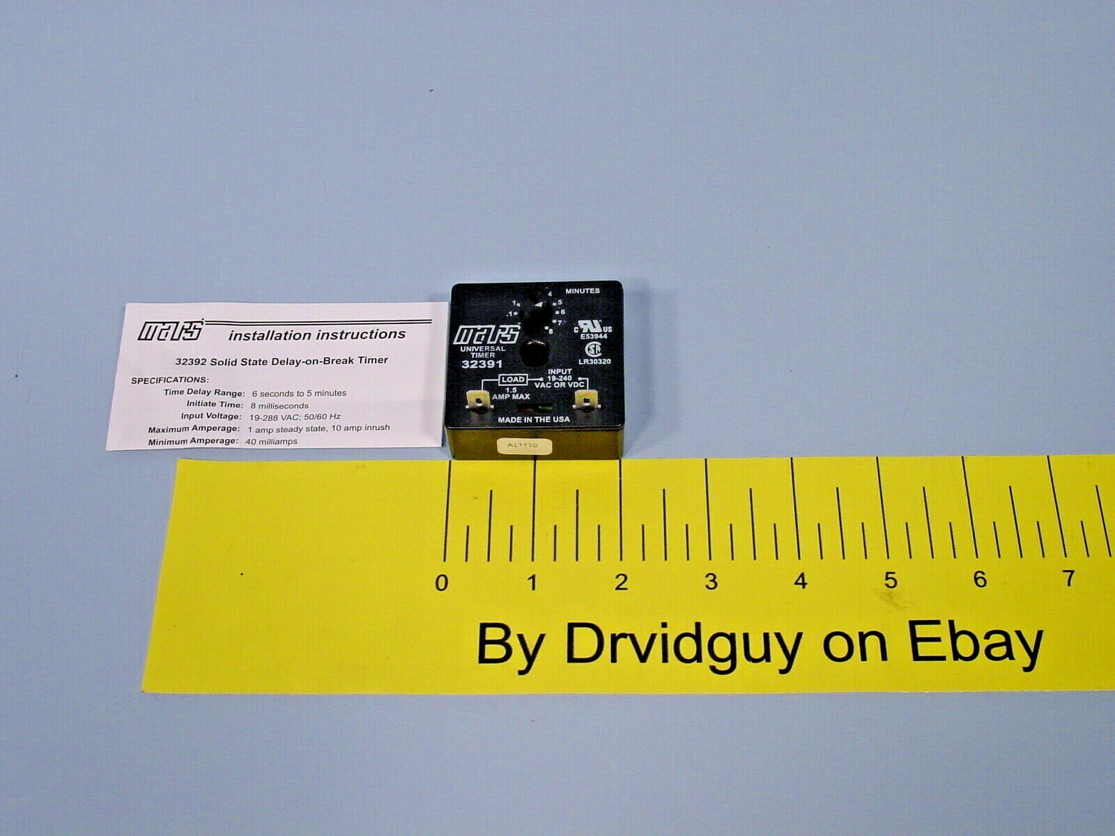 *Mars 685744-32391 Solid State Delay Timer; Delay-On-Make; 19-240V ...