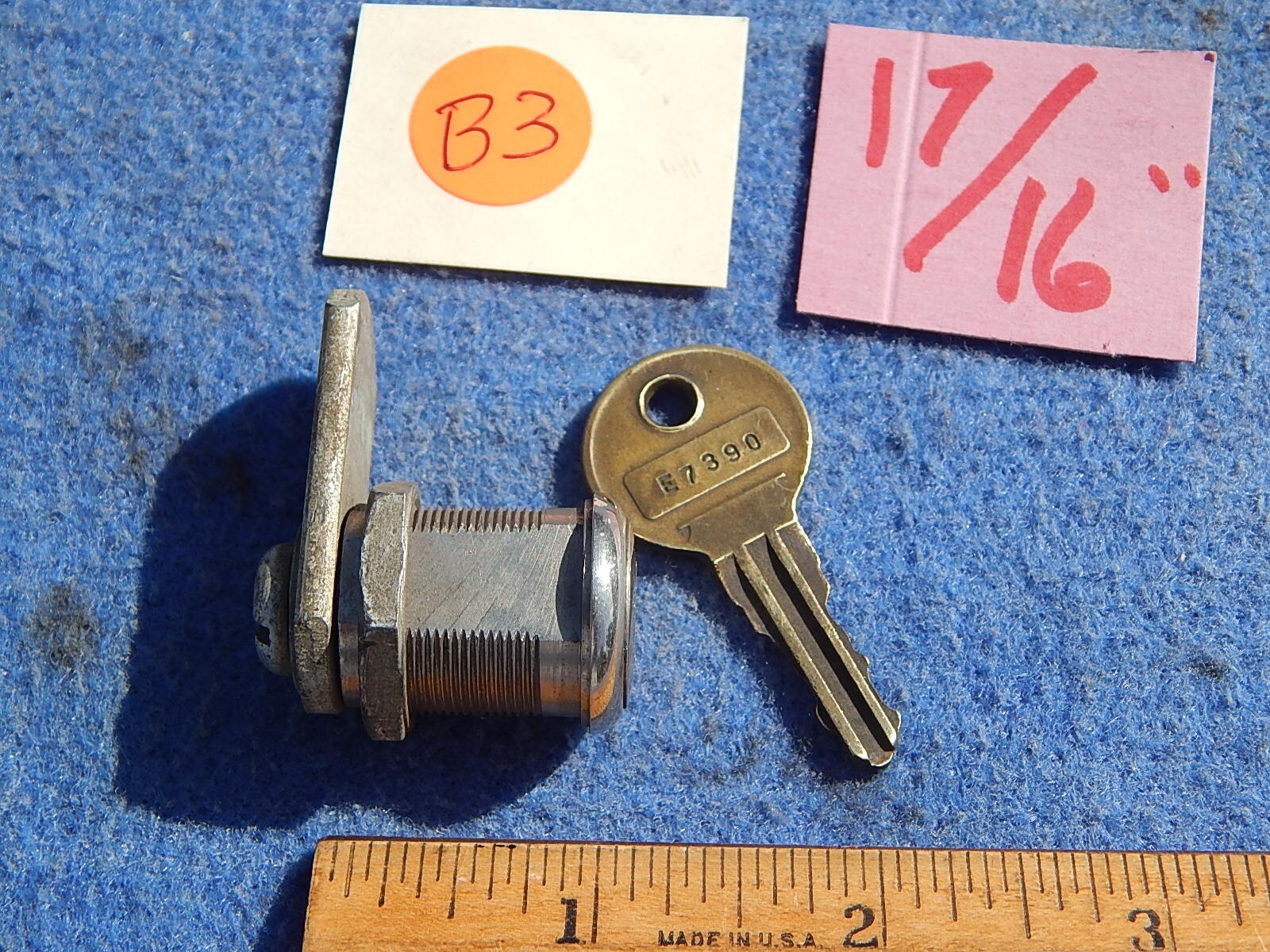 1950s Pinball or Arcade Game Lock & Key ~ 13/16 inch Duo Lock & key E ...