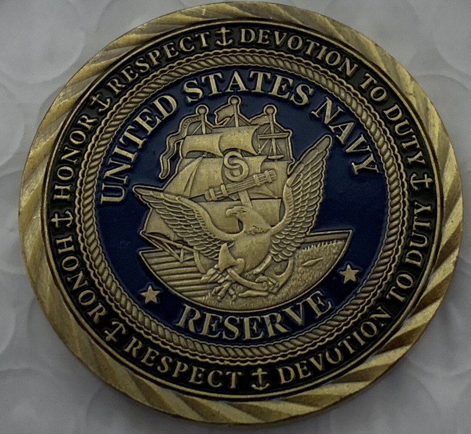 * US Navy Reserve Challenge Coin, Core US Navy Values Challenge ...