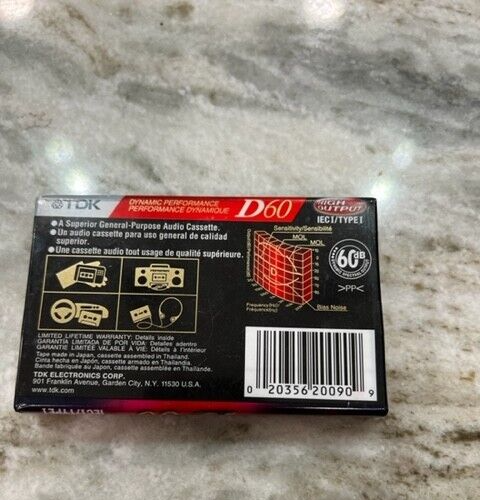 TDK D60 60 Min High Output Blank Audio Cassette Tape New In Package | eBay