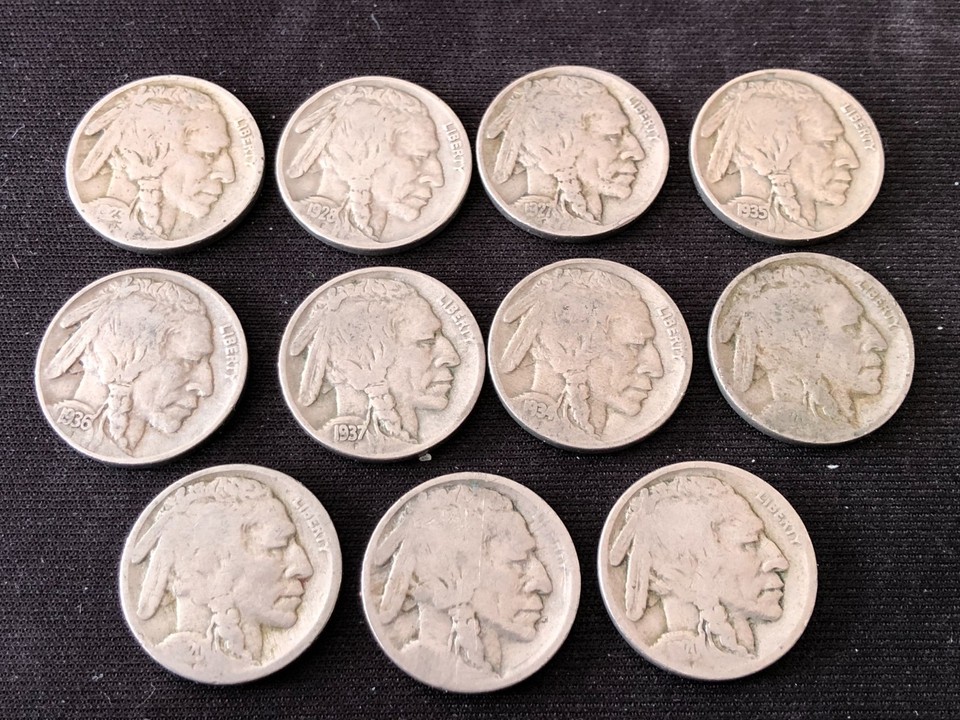 1923 to 1937 Mixed Lot of 11 Buffalo Nickels | eBay