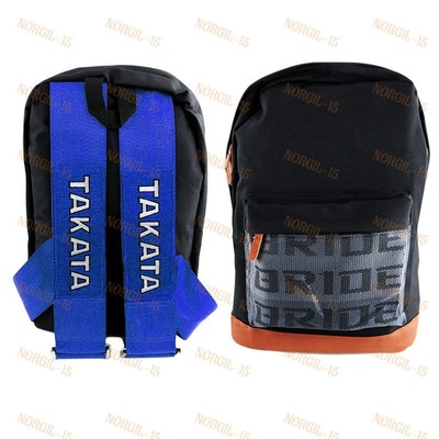 BACKPACK WITH BLUE RACING HARNESS ADJUSTABLE SHOULDER STRAPS JDM BRIDE ...