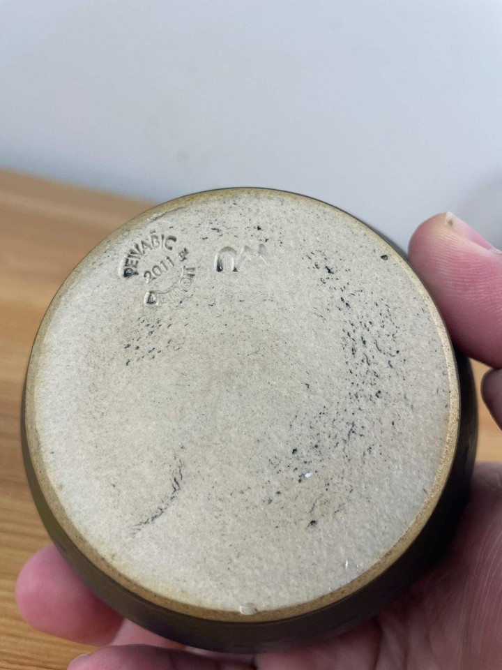 Pewabic Art Pottery Detroit Matte Blue With Green Iridescent Bulbous ...