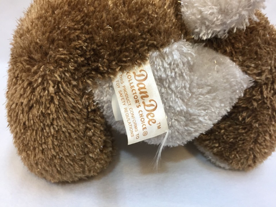 Vintage Dan Dee Plush Stuffed Dog & Mug Designed w/ Candy Cane Dog Bone ...