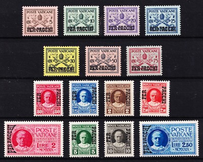 VATICAN CITY . 1931 Parcel Post Overprint Stamps (Q1-15) . Mint Never ...