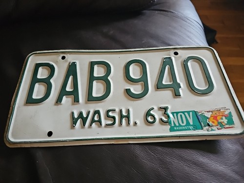 1963,64,65 WASHINGTON LICENSE PLATE BAB 940 | eBay