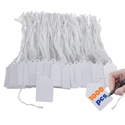 Price Tags with Strings 1000pcs - 1.375" x 2.125" White - Smooth ...