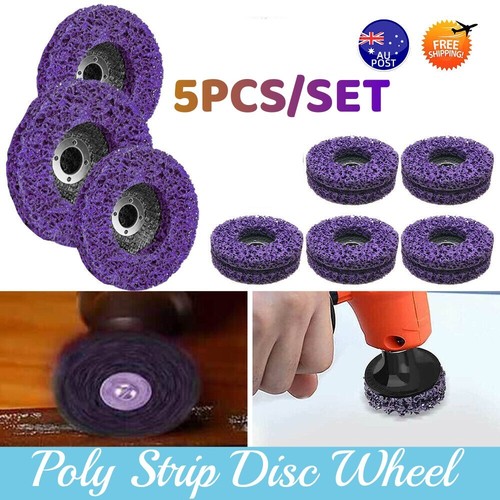 5x 100mm Poly Strip Discs Stripping Wheel Angle Grinder Clean Paint ...