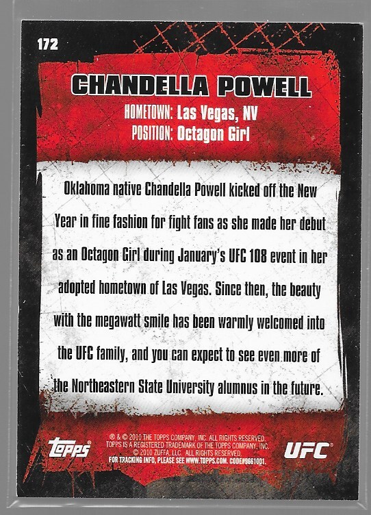 2010 Topps UFC Gold Thick Card CHANDELLA POWELL #172 Octagon Girl Model ...