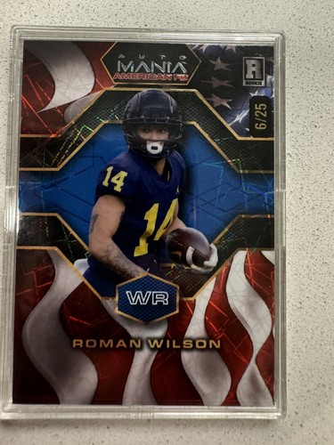 2024 Wild Card Auto Mania American FB Roman Wilson Flag RC 6/25 | eBay