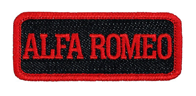 Alfa Romeo Embroidered Patch Black/Red Iron-On Sew-On Jacket Backpack ...