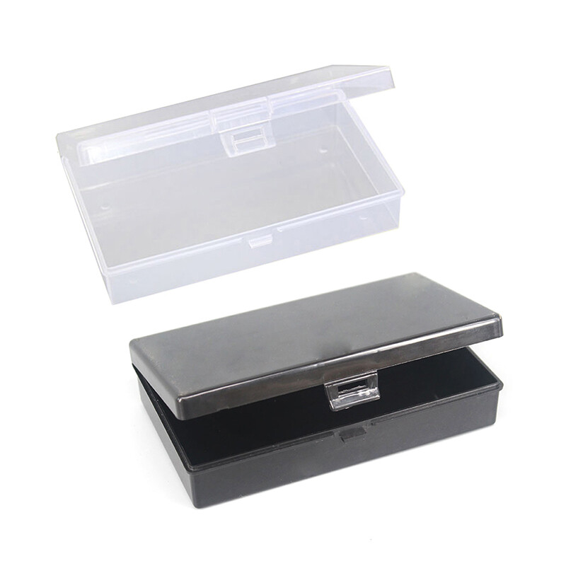 Transparent Plastic Storage Box Rectangle Organizer Stickers Desktop ...