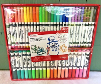 Creatology NEW 100 Pen Marker Set - Broad & Fine Tips - 50 Colors ...
