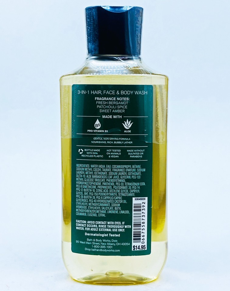 5 Bath Body Works CLASSIC FLANNEL MEN 3-in-1 Hair Face Body Wash Shower ...