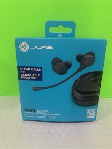 JLAB Work Buds True Wireless Earbuds With Boom Mic_ Black Very Good ...