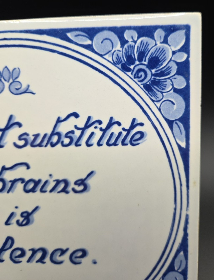 Delft Blauw Hand Painted 6 x 6 Quote Tile Best Substitute for Brains is ...