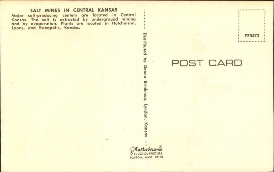 Lyons Kansas Salt Mines two view exterior underground unused vintage ...
