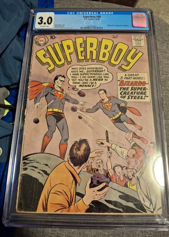 Superboy #68 CGC 3.0 OW Pages (1958) 1st appearance of Bizarro! | eBay