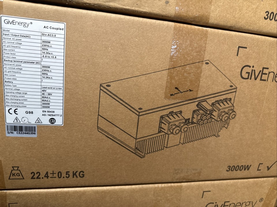 GivEnergy 3kW AC Coupled Inverter Solar And Battery Use With Economy 7 ...