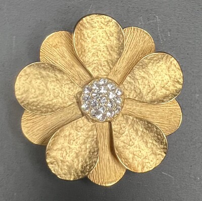 Gorgeous Premier Designs PD Gold Tone & Rhinestone Flower Daisy Pin ...