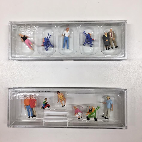 Preiser HO Scale 2 Sets / 11 Total Family Members Figures Pieces 10493 ...