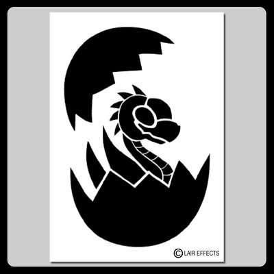 Just Hatched Baby Dragon in Egg STENCIL Template Mystical/Cute/Dragons ...