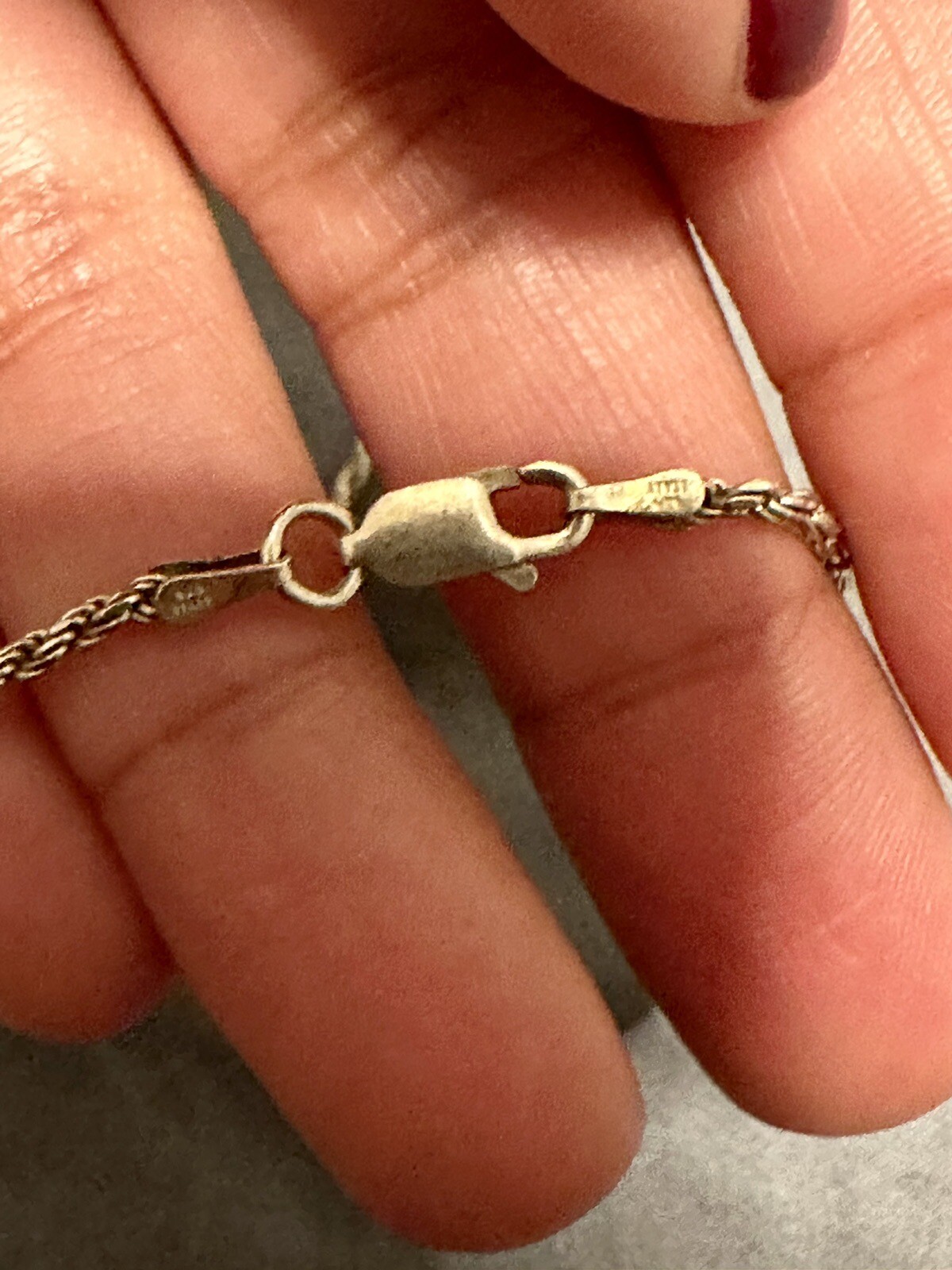 LIRM Designer Signed Sterling Silver 925 ITALY Rope Chain Bracelet Size ...