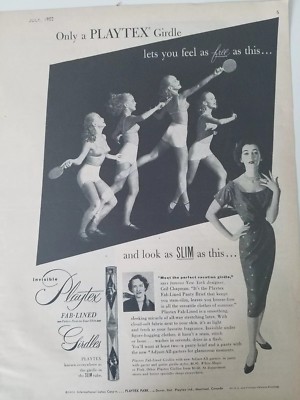 1952 Playtex Fab lined women's girdles dovima model fashion ad | eBay