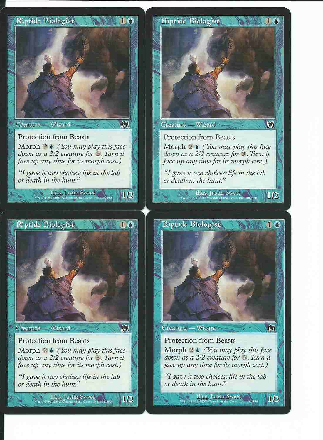 MTG: RIPTIDE BIOLOGIST Onslaught COMMON; played, Excellent condition x4 ...