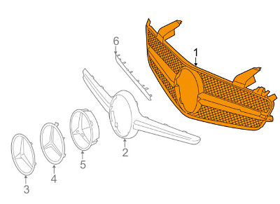 NEW MERCEDES BENZ SL R231 FRONT BUMPER RADIATOR GRILLE A2318880260 13 ...
