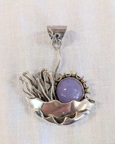 Artisan Sterling Silver Amethyst Pendant Sun Jellyfish Jerry Harr ...