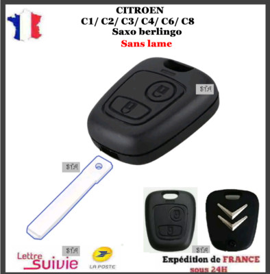 COQUE CLE PLIP CLE TELECOMMANDE COMPATIBLE CITROEN C1 C2 C3 C4 C5 C8 ...