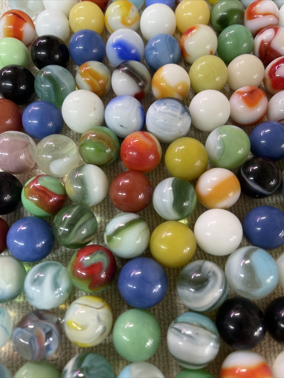 Lot of 135 Vintage Marbles Corkscrew Akro Agate Christensen Peltier Tri ...